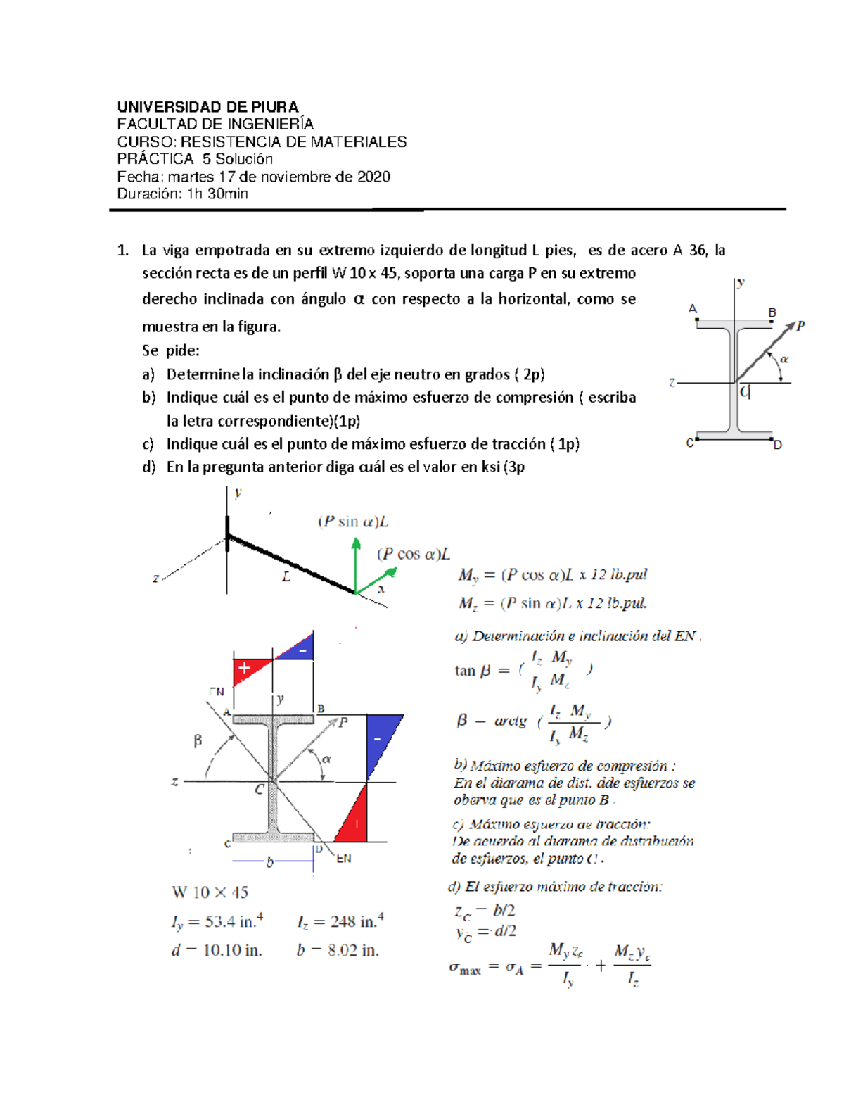 Sol P5 RMT 2020II - Examen del doctor ojeda - UNIVERSIDAD DE PIURA FACULTAD DE INGENIERÍA CURSO ...
