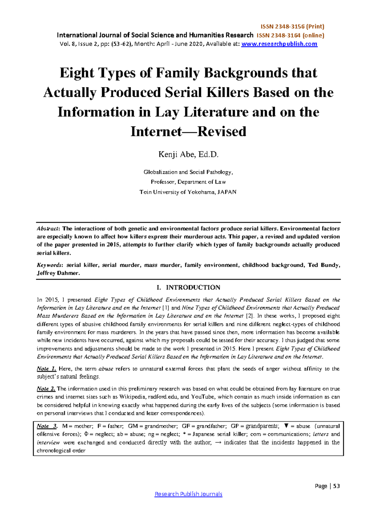 Eight Types of Family Backgrounds that A - International Journal of ...