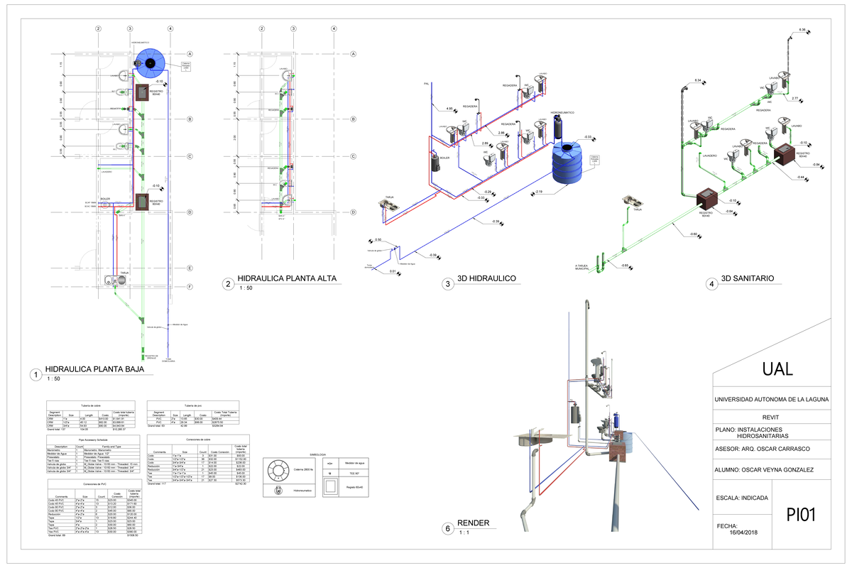 Revit E F2018 - 2 3 4 2 3 4 6 A 1 1 A PVC 2"ø 2 HIDRONEUMÁTICO Cisterna ...