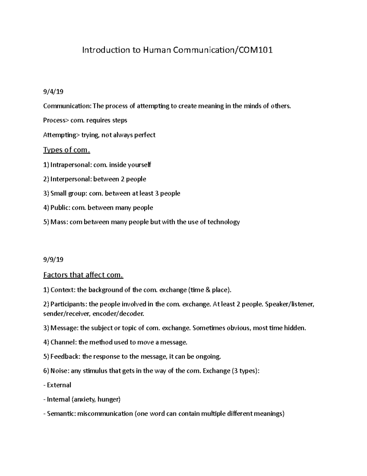 Introduction to Human Communication - Introduction to Human ...