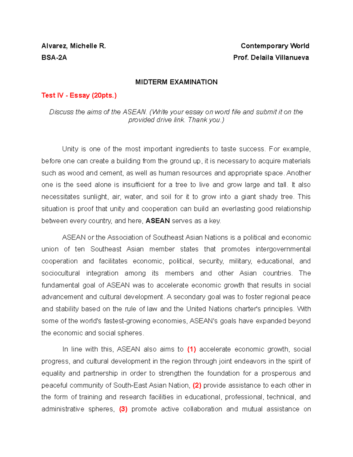 Alvarez Michelle-Midterm-Essay - Alvarez, Michelle R. Contemporary ...