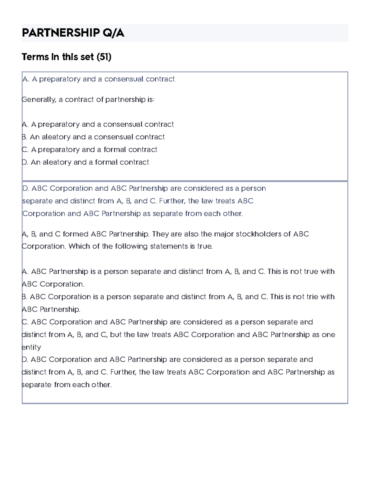 Partnership Q-A Flashcards Quizlet - PARTNERSHIP Q/A Terms in this set ...