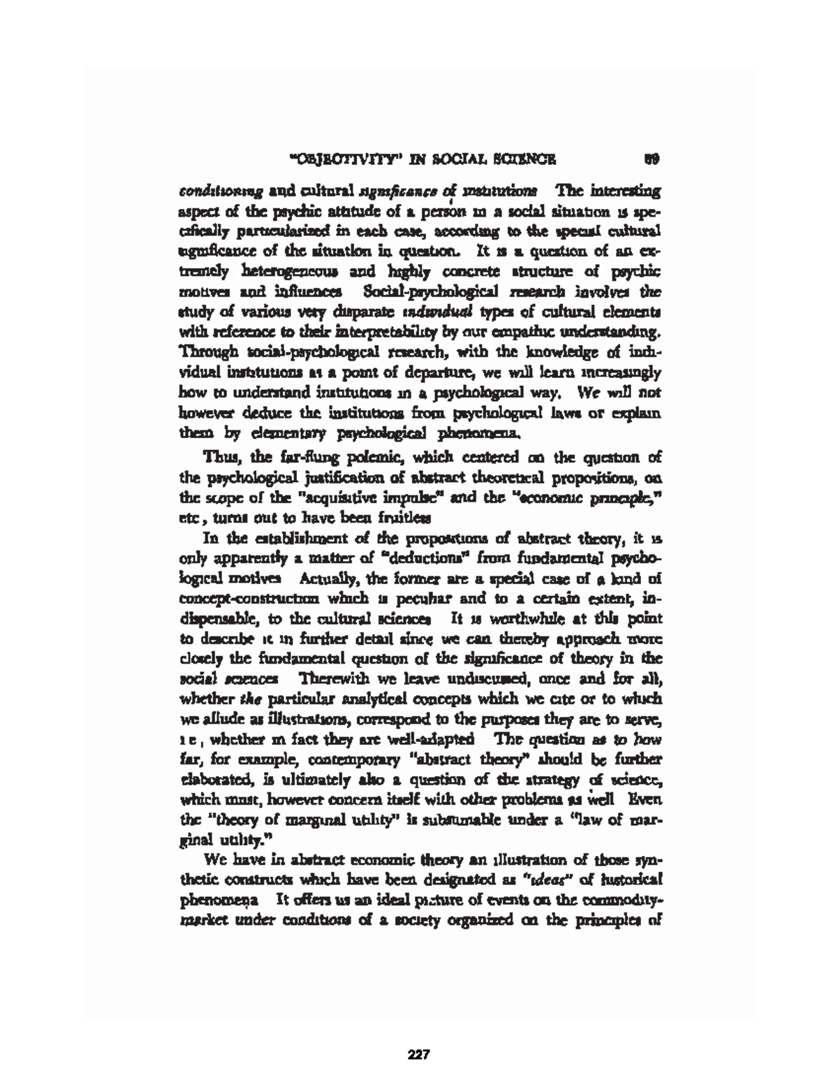 Weber - Objectivity - Philosophy of the Social Sciences - Studeersnel