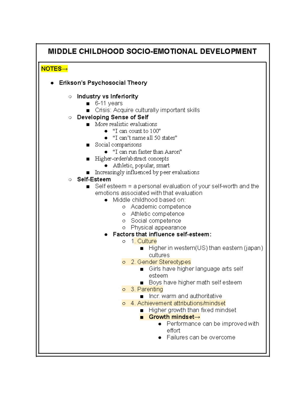 Lifespan Development Psych ( Middle Childhood Socio- Emotional ...