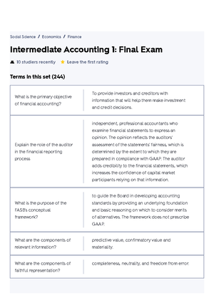 Intermediate Accounting Exam 1 Review Flashcards - Intermediate Accounting Exam 1 Review 11 ...