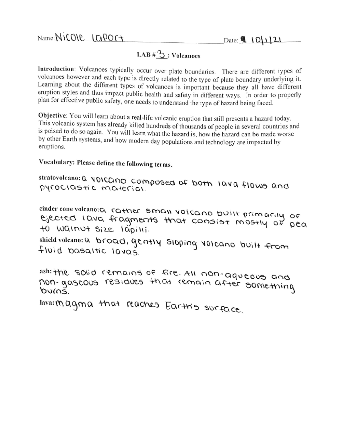 SCI101- Lab 3 - SCI 101 - Studocu