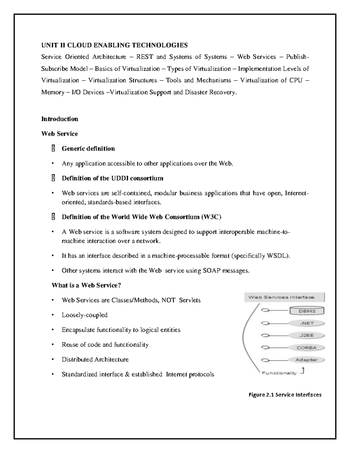 Unit Ii Cloud Computing Unit Ii Cloud Enabling Technologies Service Oriented Architecture