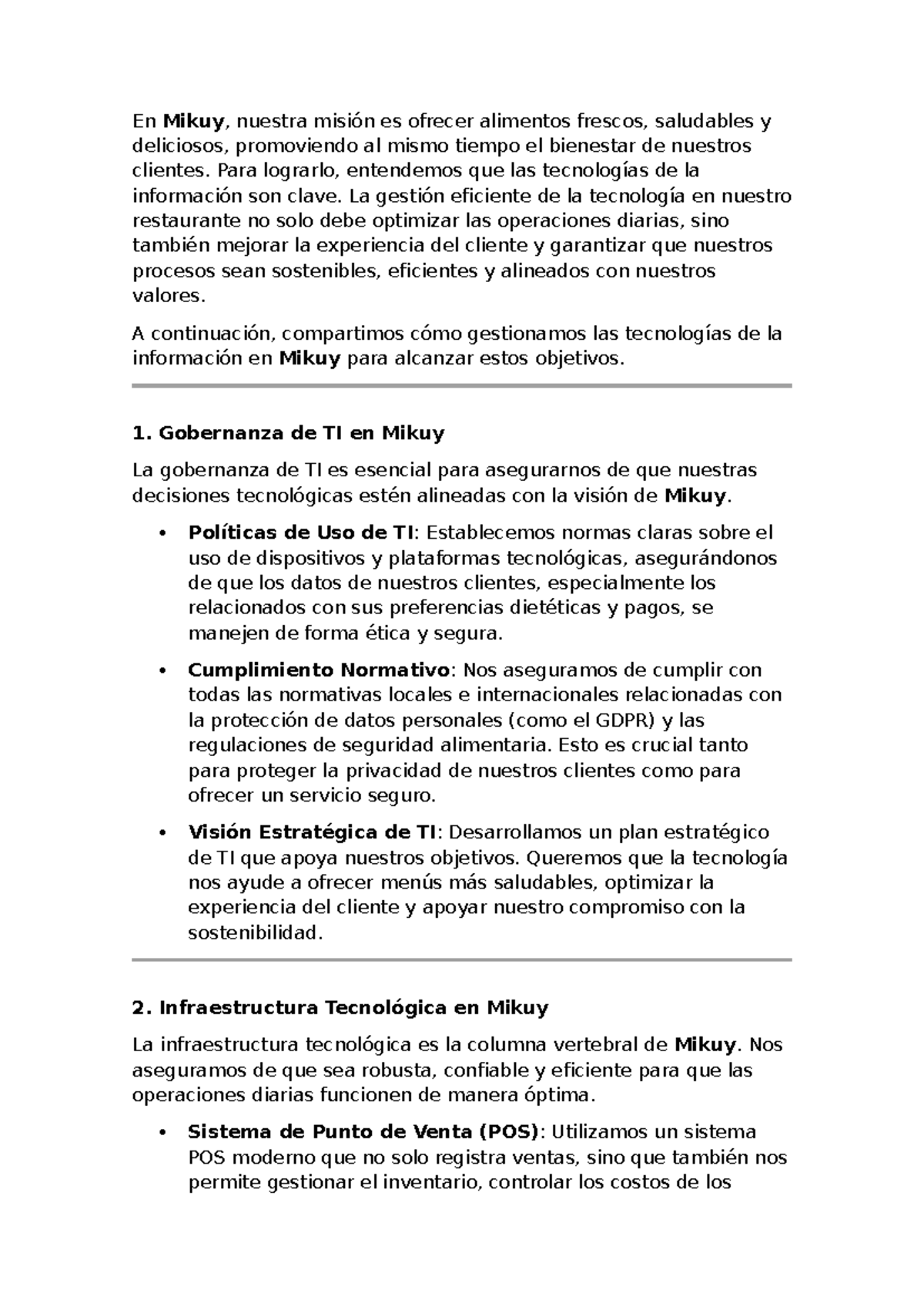 Gestion de TI - dasdasdasd - En Mikuy, nuestra misión es ofrecer ...