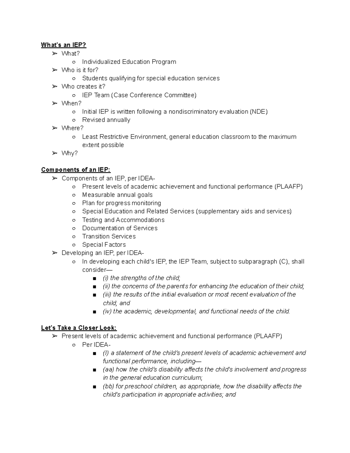 SPED 361 IEPs - Professor Boyle gives her overview of IEPs and their ...