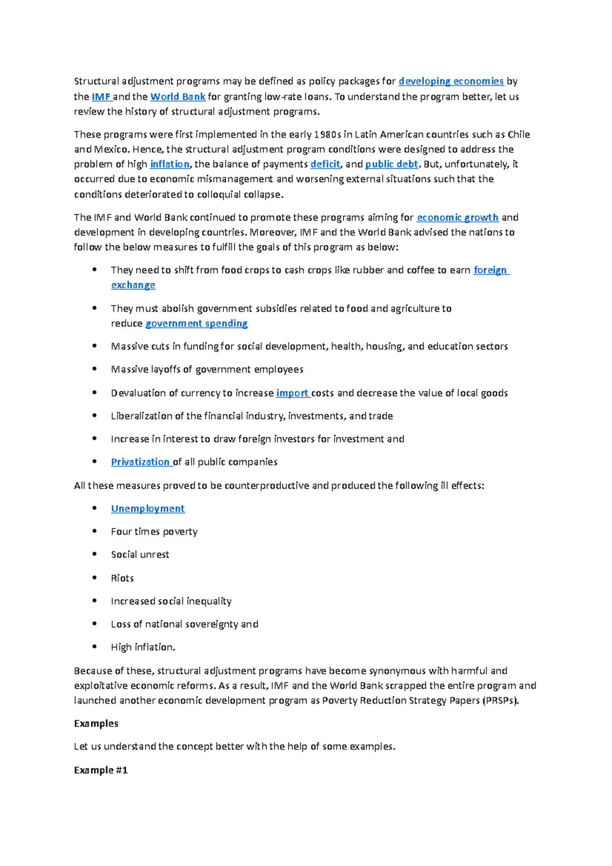 Structural adjustment programs may be defined as policy packages for ...