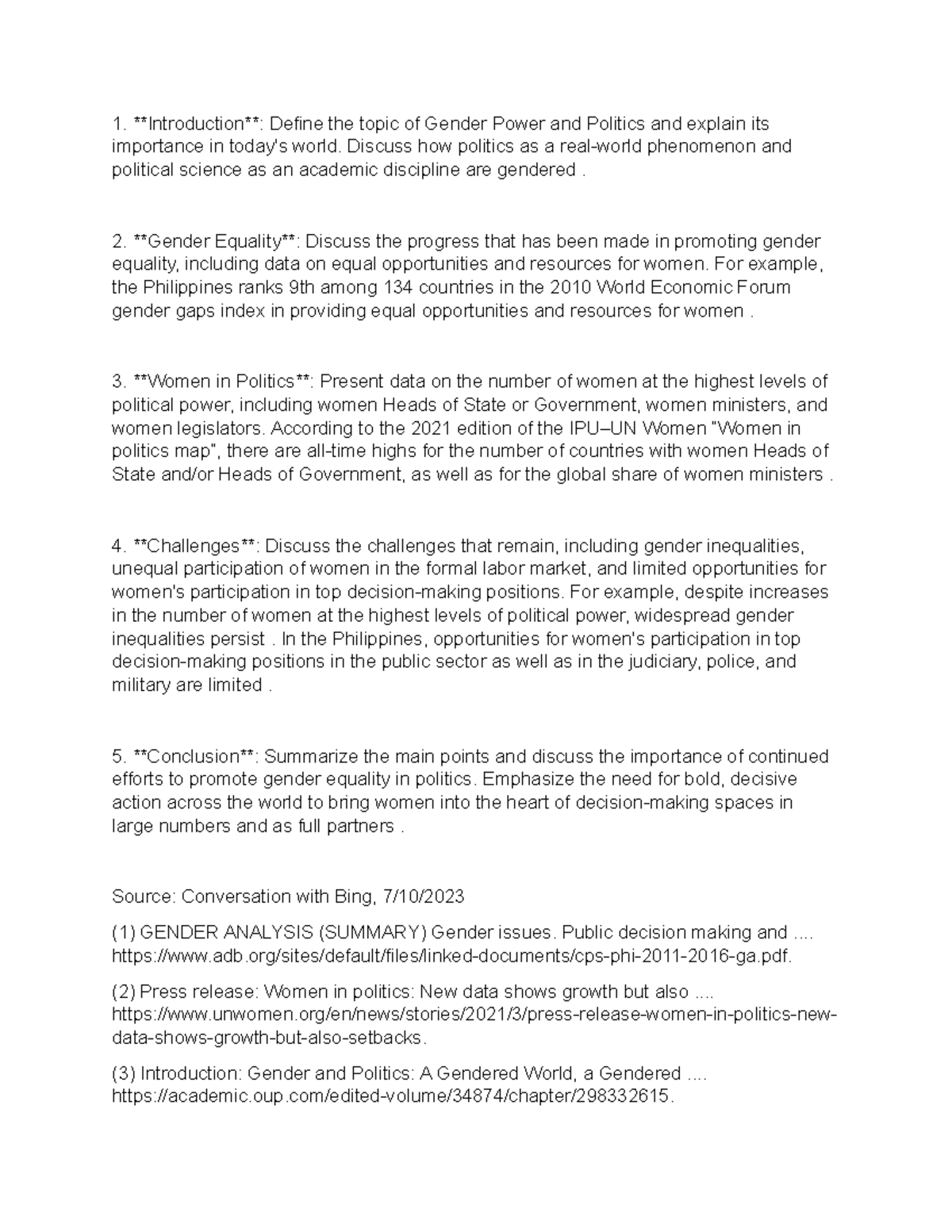 Study Notes for Reporting on Gender Politics and Law - Introduction ...