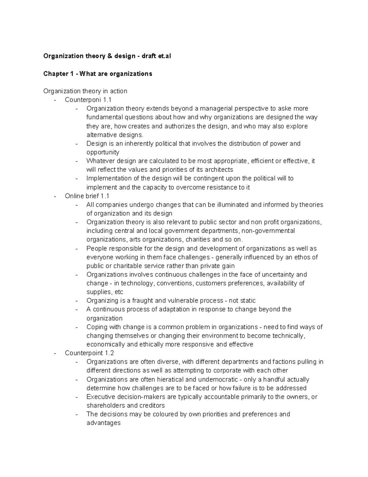 Organization theory & design - draft et - Organization theory extends ...