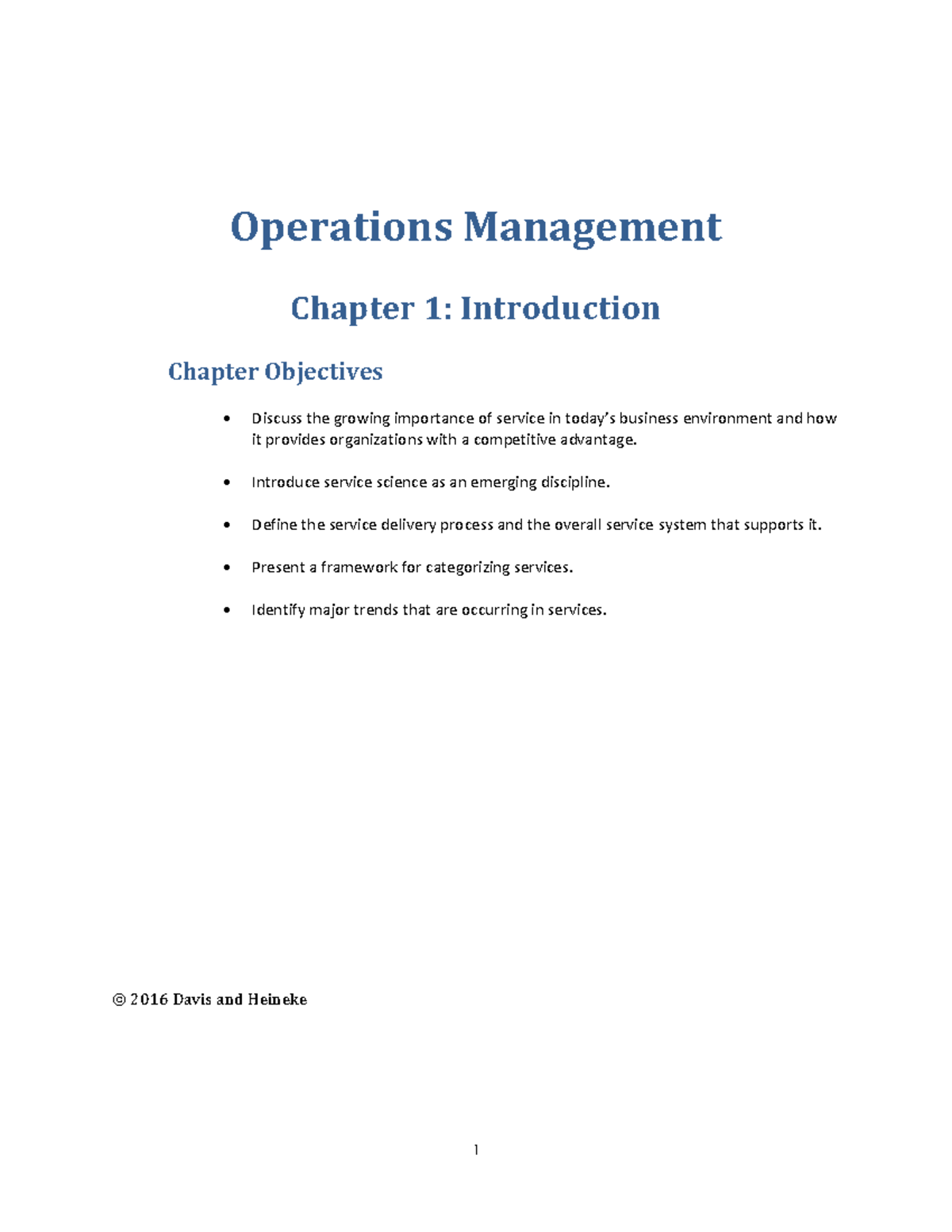01 - Introduction - Lecture slides - Operations Management Chapter 1: Introduction Chapter - Studocu