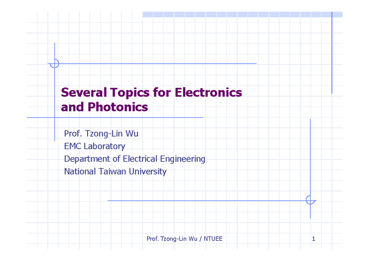 Lecture 5 Several Topics for Electronics and Photonics - Several Topics ...