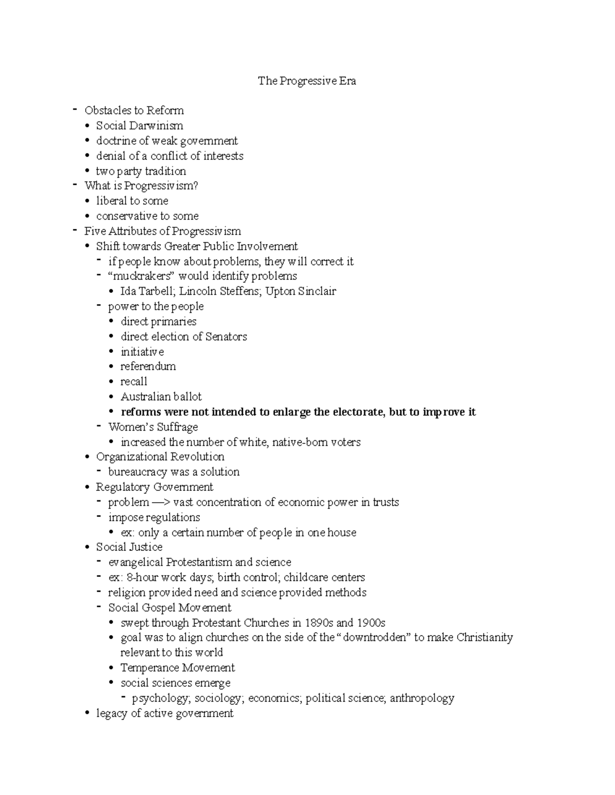 The Progressive Era - Metcalf's Lecture Notes - The Progressive Era ...