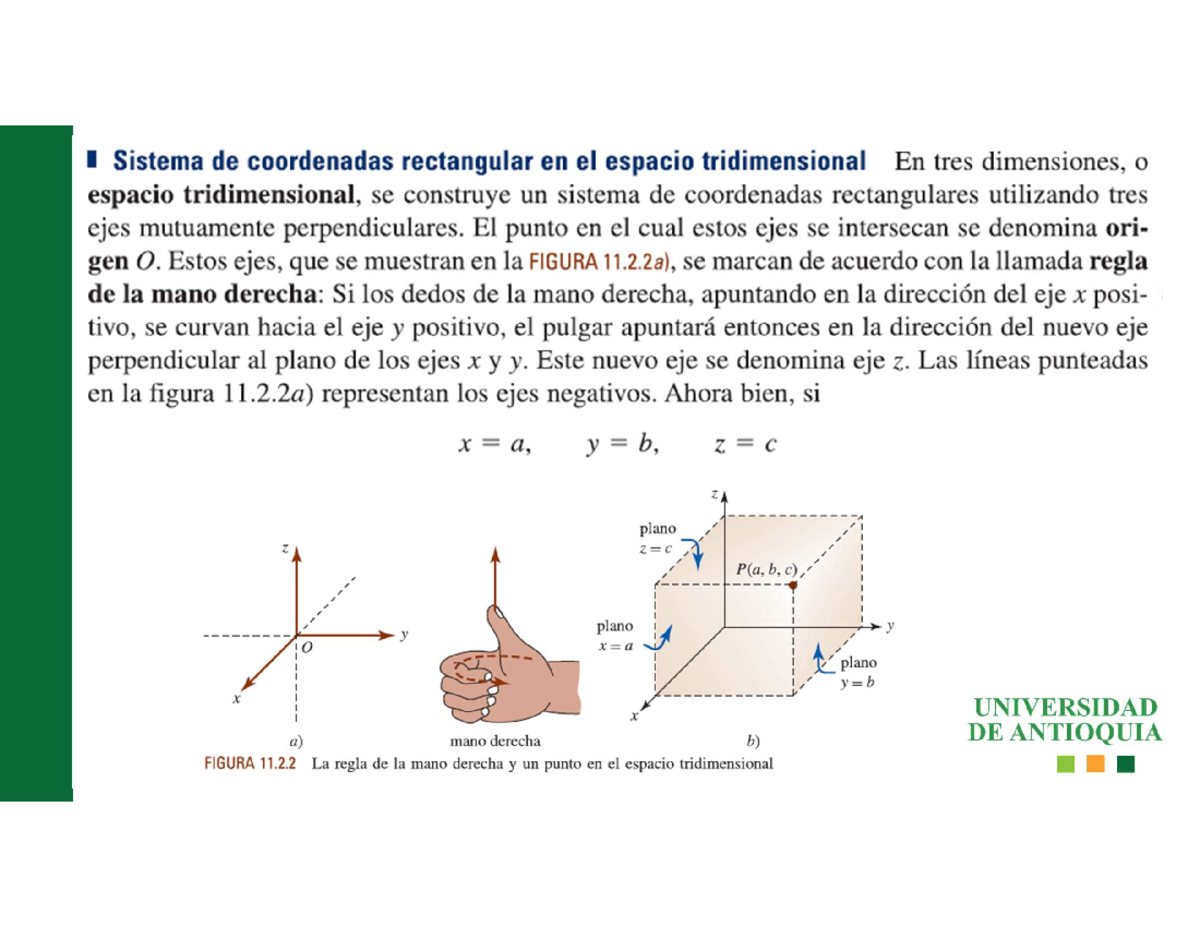 Espacio Tridimensional - Geometria Vectorial - Studocu