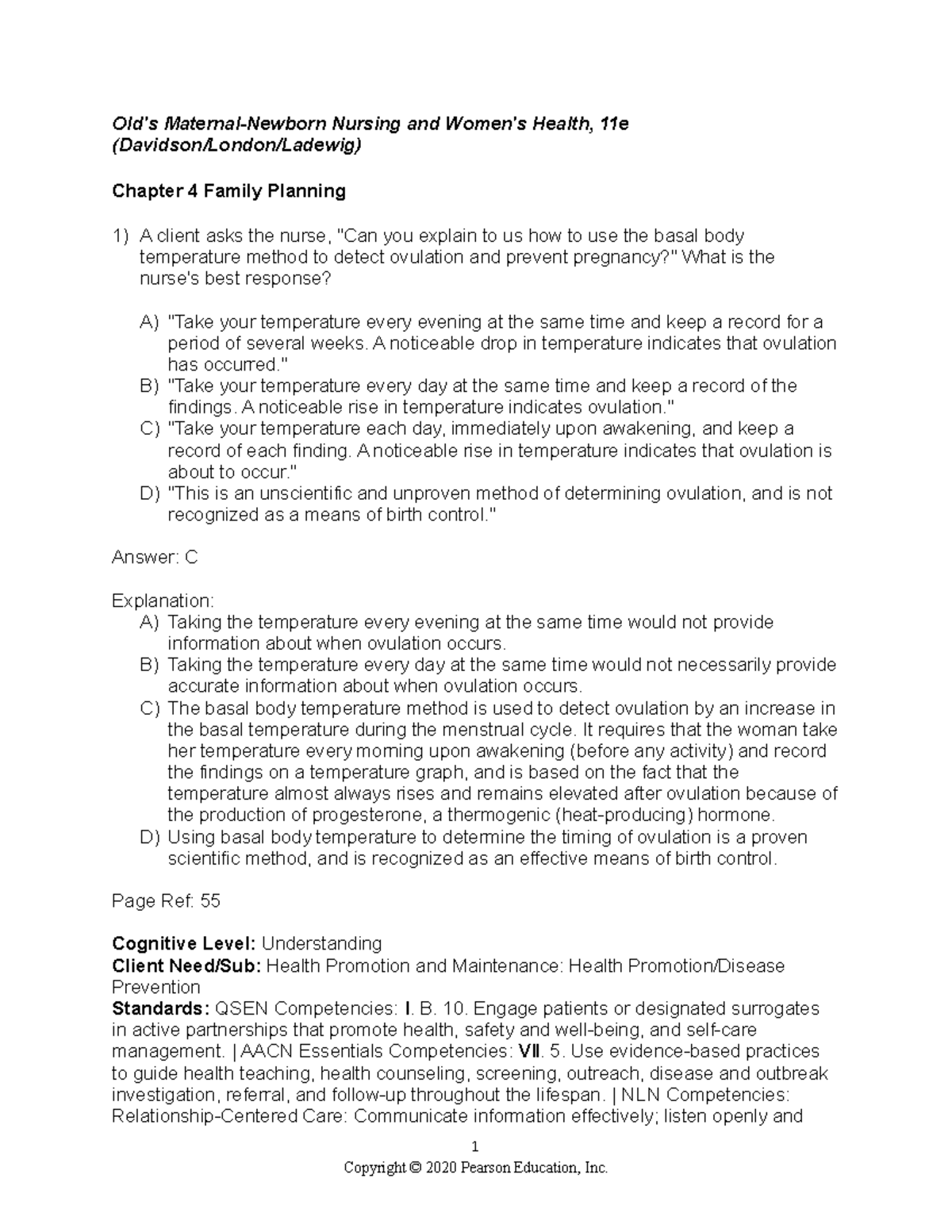 0135206995 ch04 tb - Practice materials - Old's Maternal-Newborn Nursing and Women's Health, 11e ...