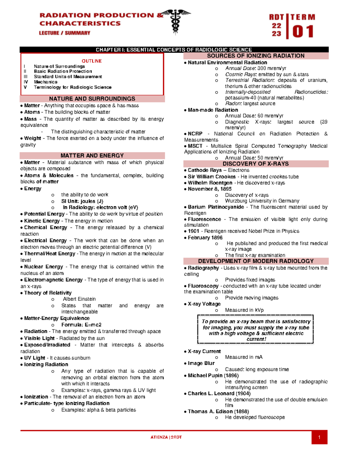 [RDT2] Bushongchap 1-4 - Trans - CHAPTER I: ESSENTIAL CONCEPTS OF ...