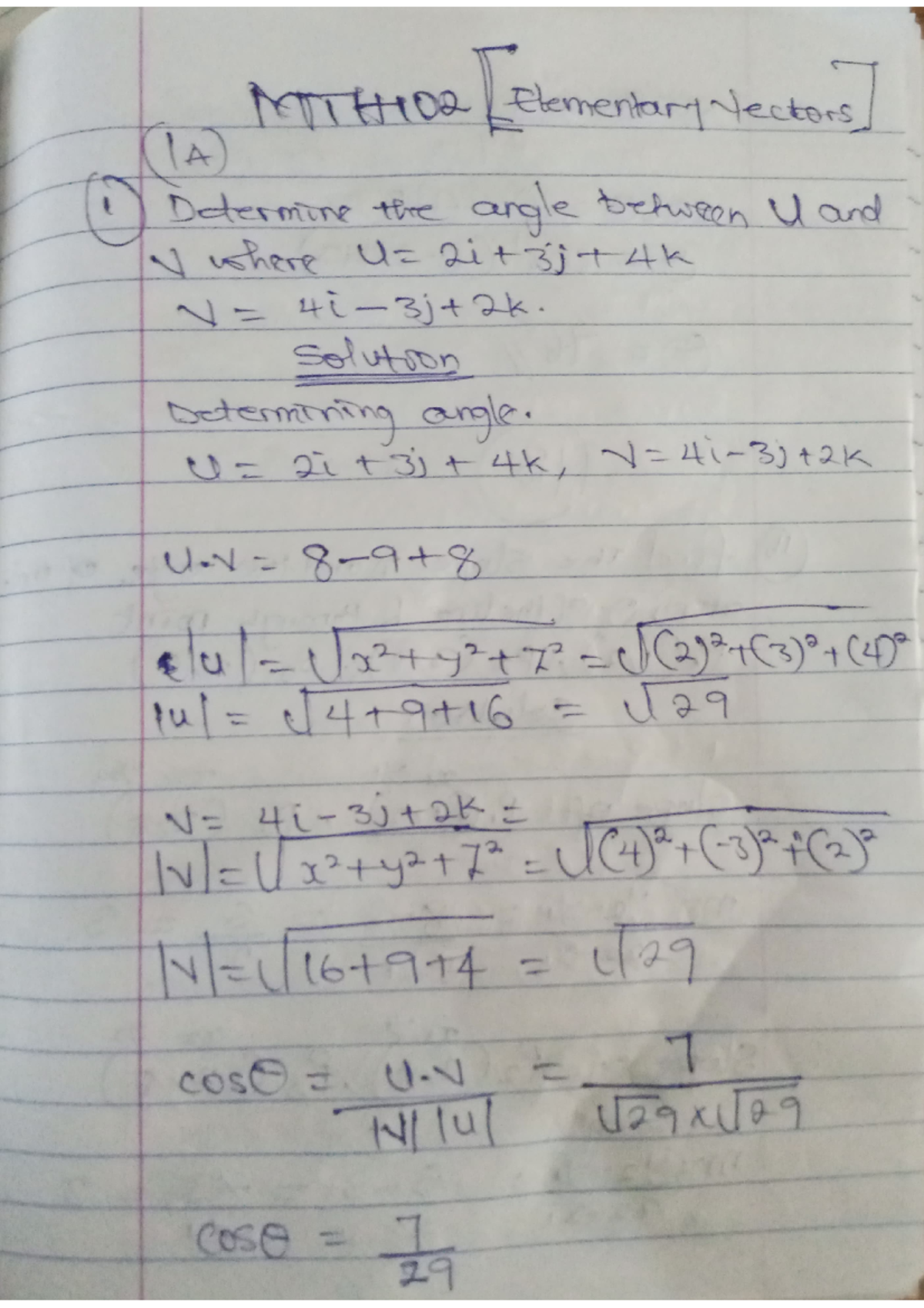 MTH102 TEST Treat - Pass questions and answers - 1A) Determine the ...