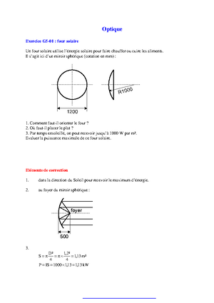 Dioptres sphériques Exercices corrigés - FST COURS PDF BCG Pour autres ...