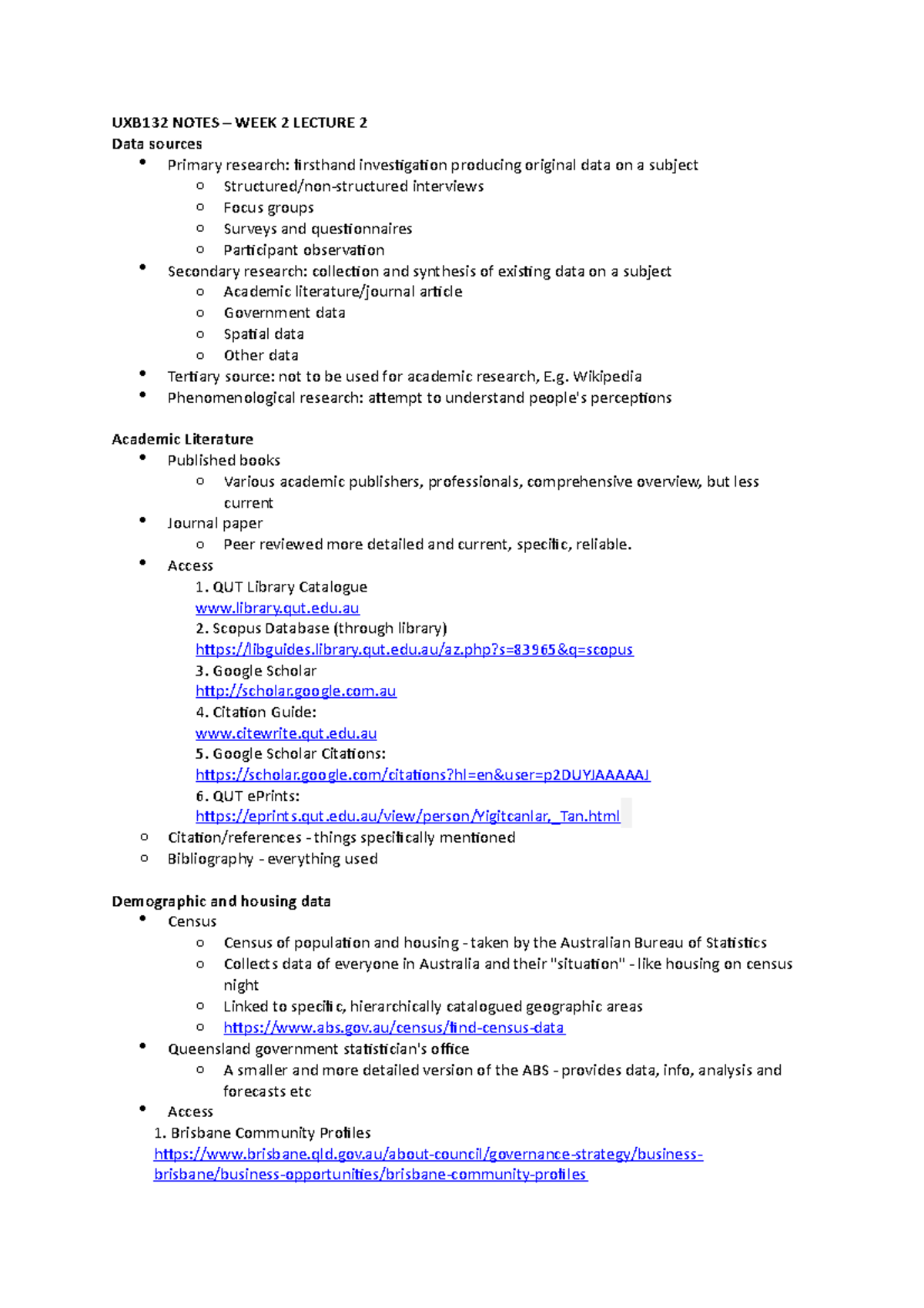 UXB132 Notes W2 - Introduction to Data Types - UXB132 NOTES – WEEK 2 ...