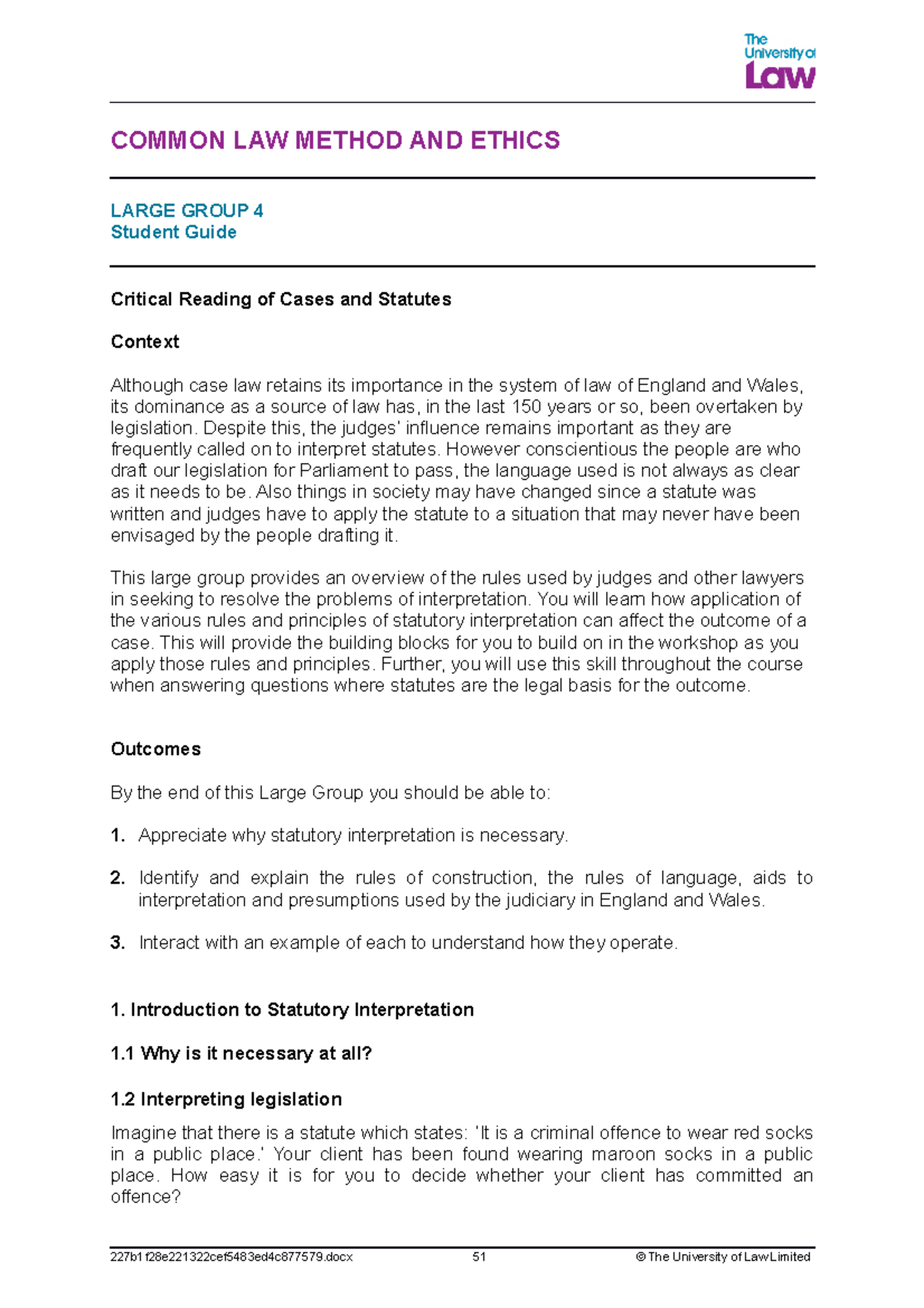 Large Group 4 Student Guide COMMON LAW METHOD AND ETHICS LARGE GROUP large-group-4-student-guide-common-law-method-and-ethics-large-group