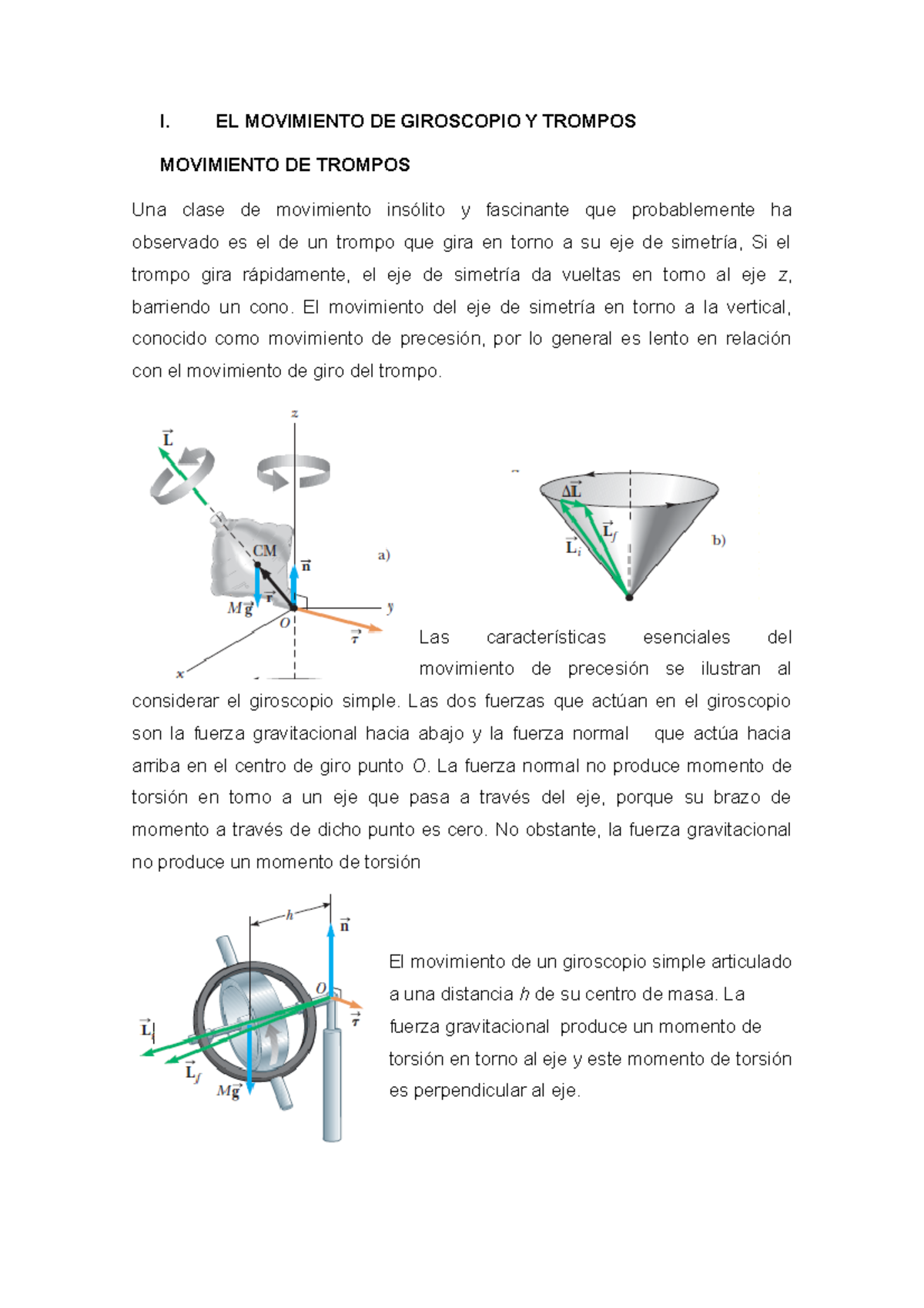 EL Movimiento DE Giroscopio Y Trompos - I MOVIMIENTO DE GIROSCOPIO Y TROMPOS MOVIMIENTO DE ...