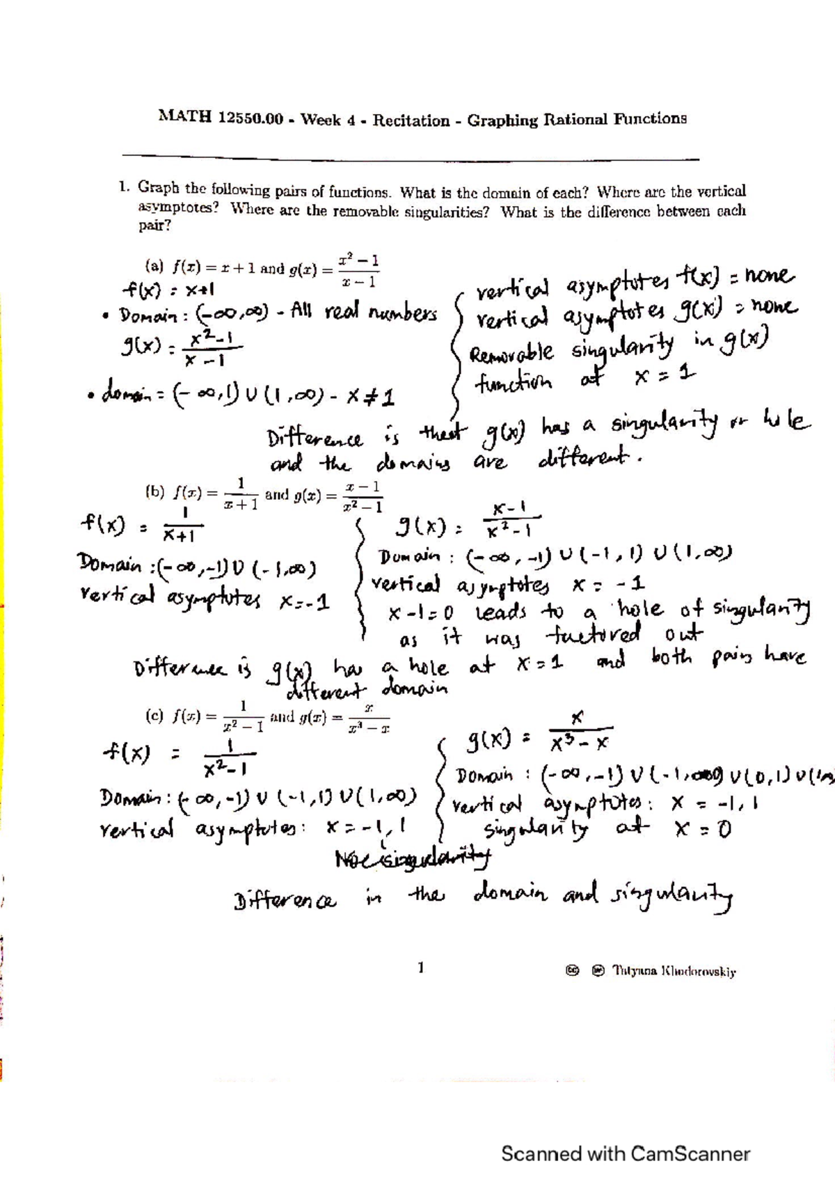 Recitation 4 - Practices on each week's lecture topics. - MATH 125 ...
