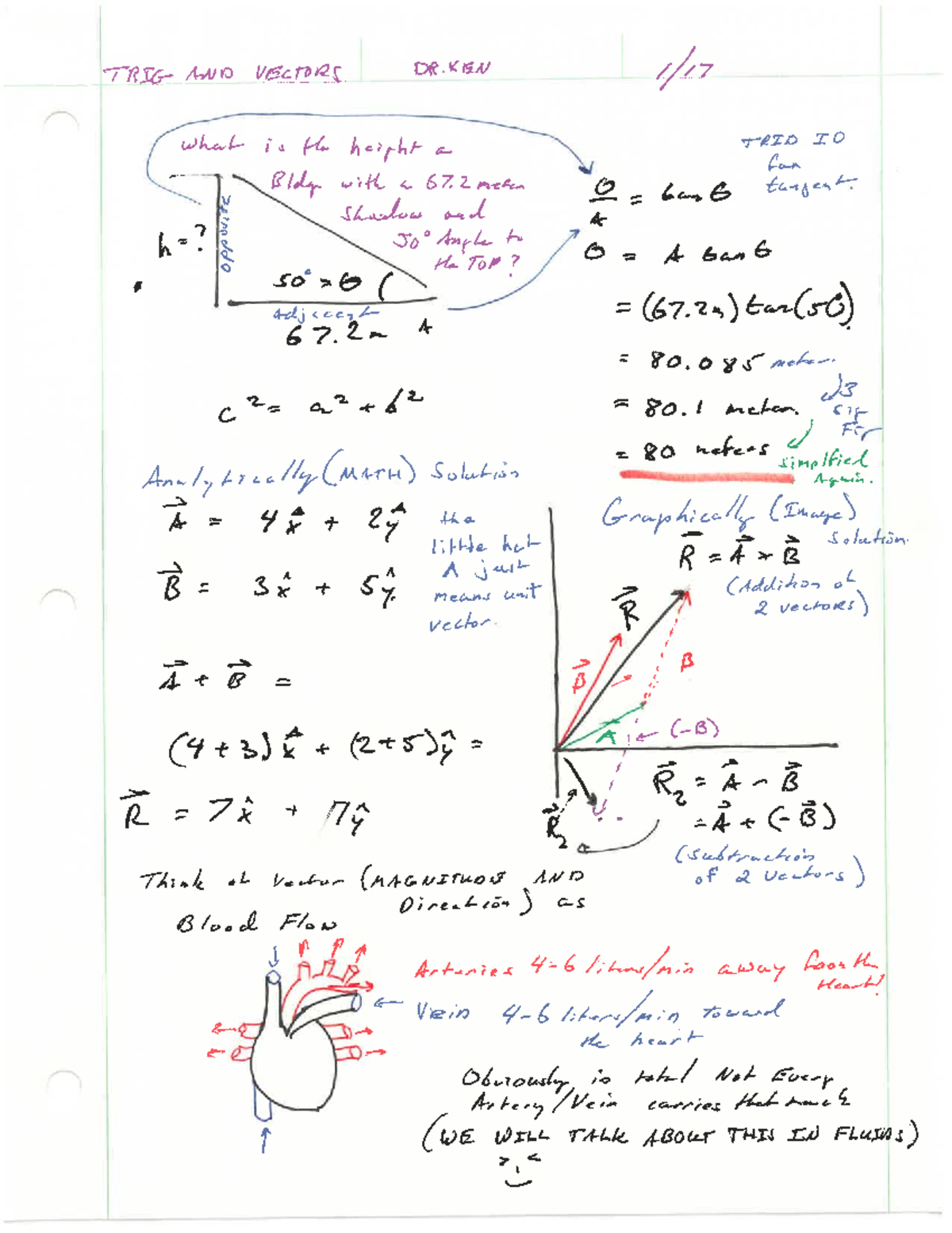 Trig and Vectors Example - PHYS1511000A - Studocu