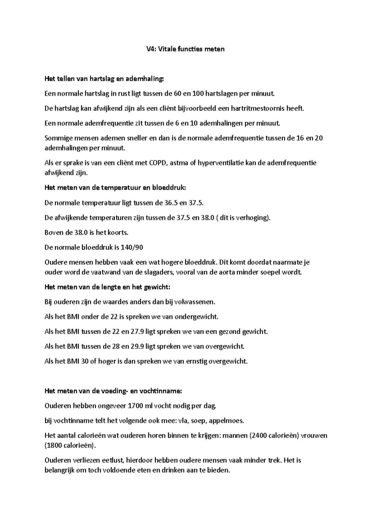 V4 vitale functies - opdracht - V4: Vitale functies meten Het tellen ...
