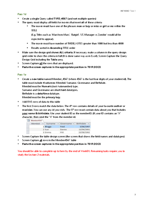 INF10002 Tasks 05-1 - INF10002 Task 5 Task 5 – Pass and Credit Overview In this final set of P ...