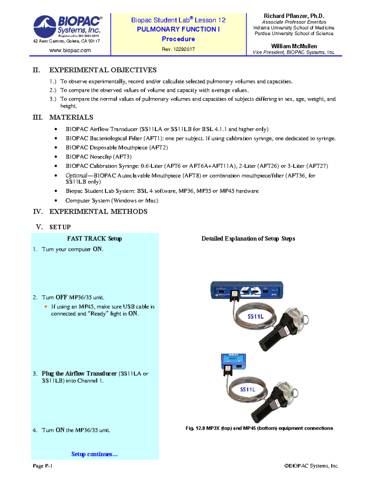 Lab 11a - Pulmonary Function I - zy 42 Aero Camino, Goleta, CA 93117 ...