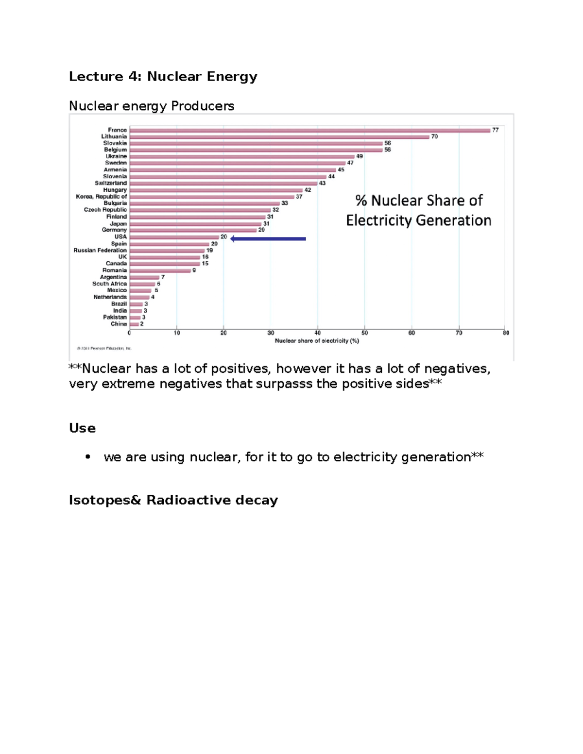 Lecture 4 Nuclear Energy - Lecture 4: Nuclear Energy Nuclear energy ...