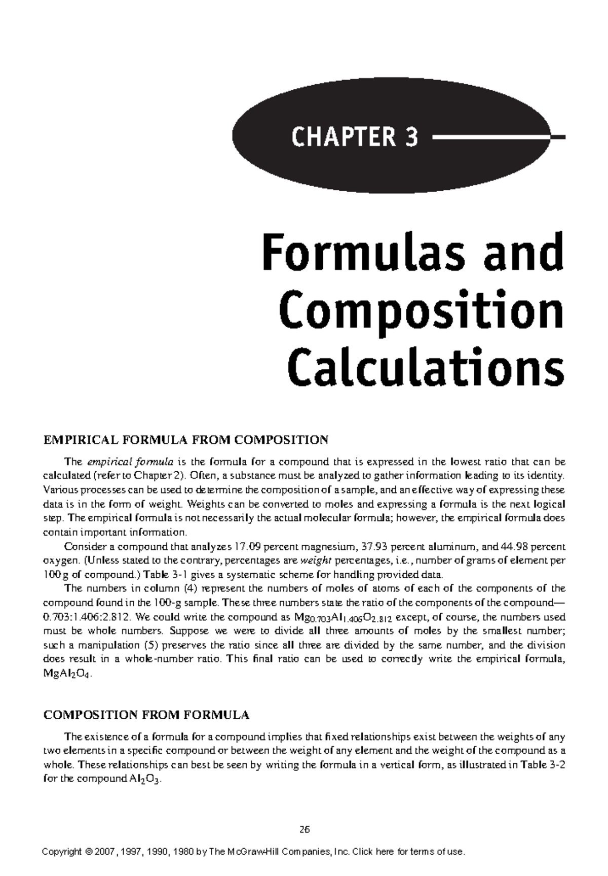 Applied Chemistry 3 - Formulas and Composition Calculations - CHAPTER 3 ...