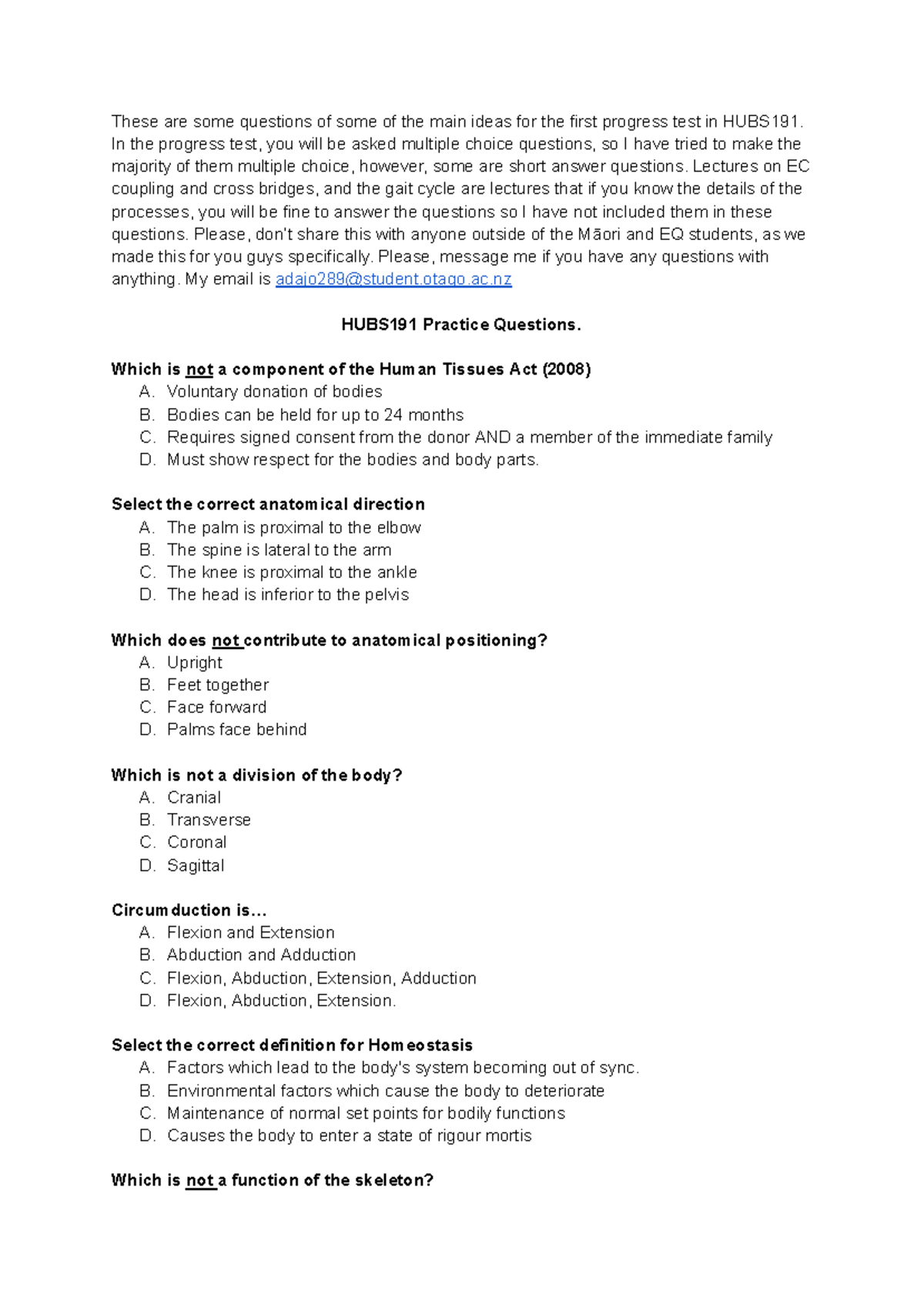 1 prac progress test - These are some questions of some of the main ...