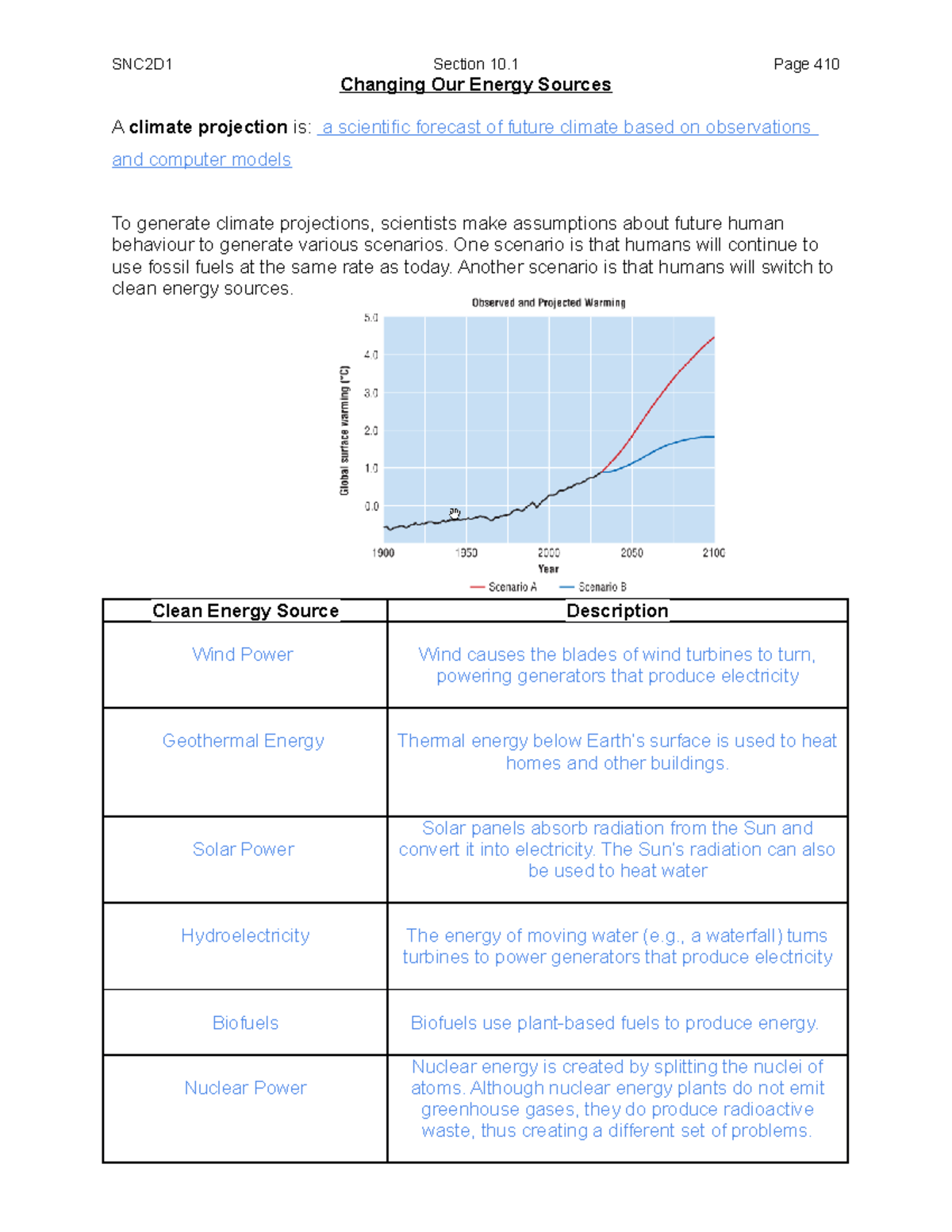 10-1 Changing Our Energy Sources - SNC2D1 Section 10 Page 410 Changing ...
