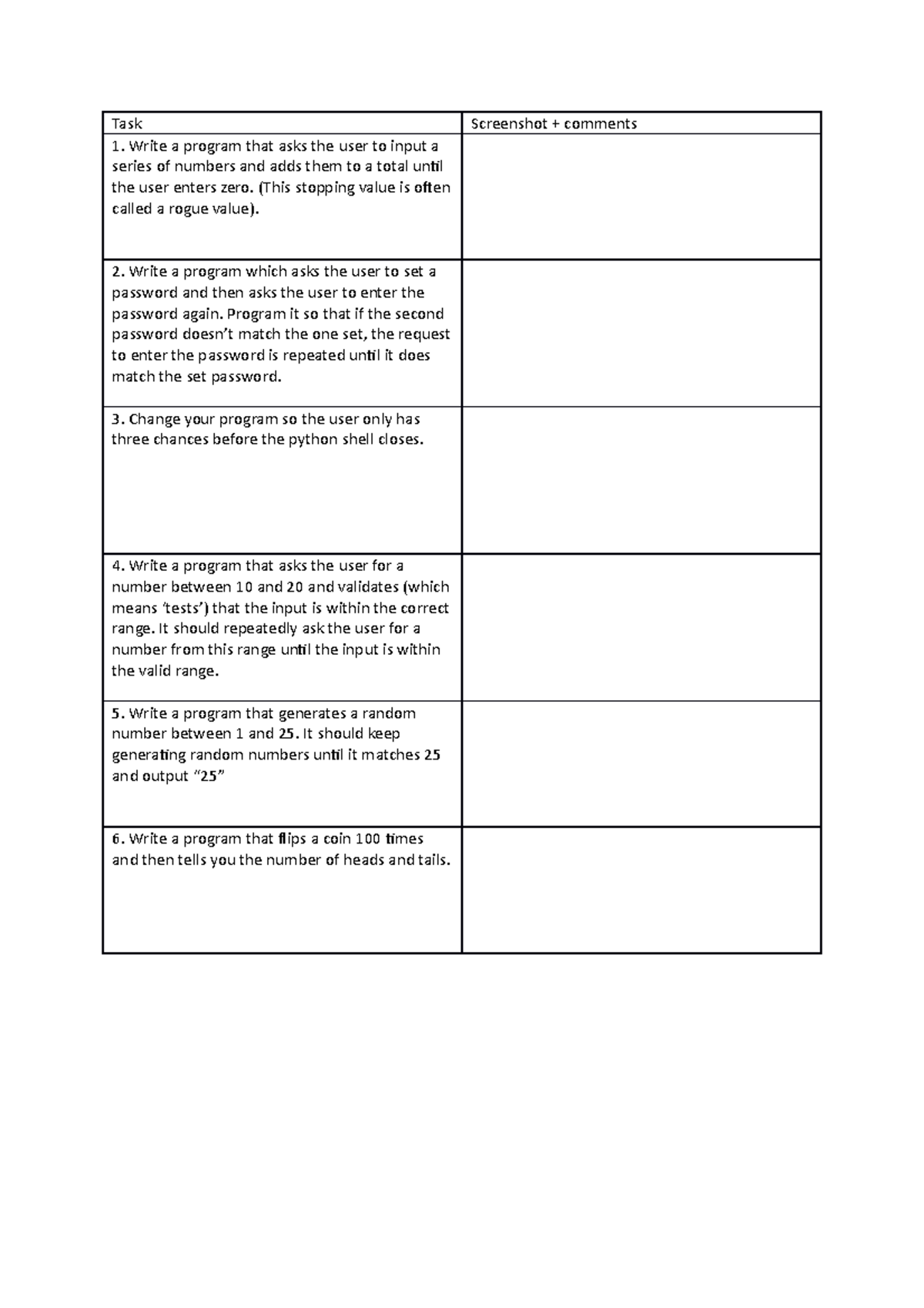 Task - Here is Task 1 in the brief - Task Screenshot + comments Write a ...