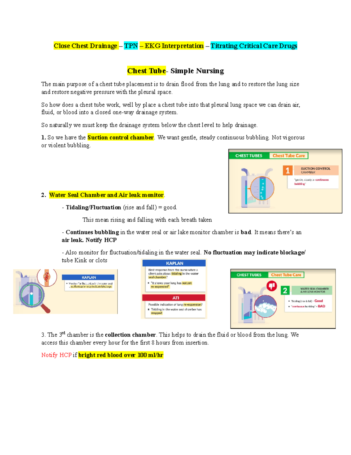4. Close Chest Drainage – TPN – EKG Interpretation – Blood Transfusion ...