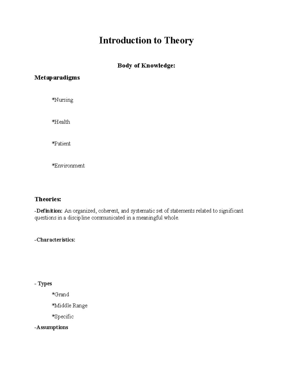 Introduction to Theory - Introduction to Theory Body of Knowledge ...