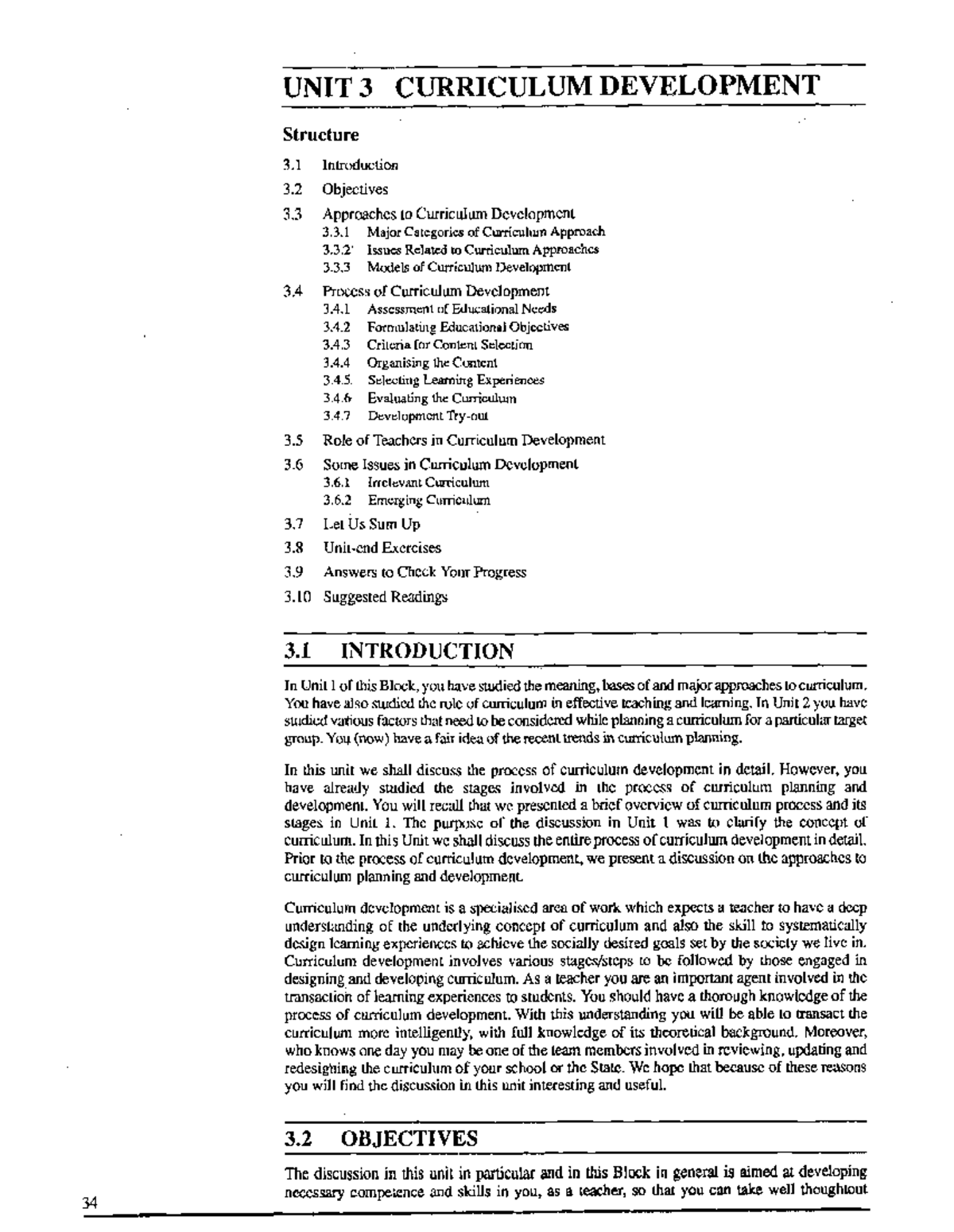 Unit-3 - abc - UNIT 3 CURRICULUM DEVELOPMENT Structure 3 Introduction 3 ...