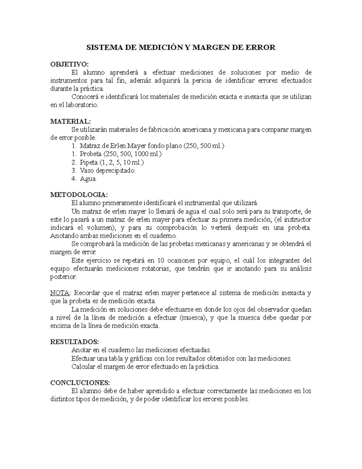 Sistema DE Medición Y Margen DE Error - SISTEMA DE MEDICIÓN Y MARGEN DE ...