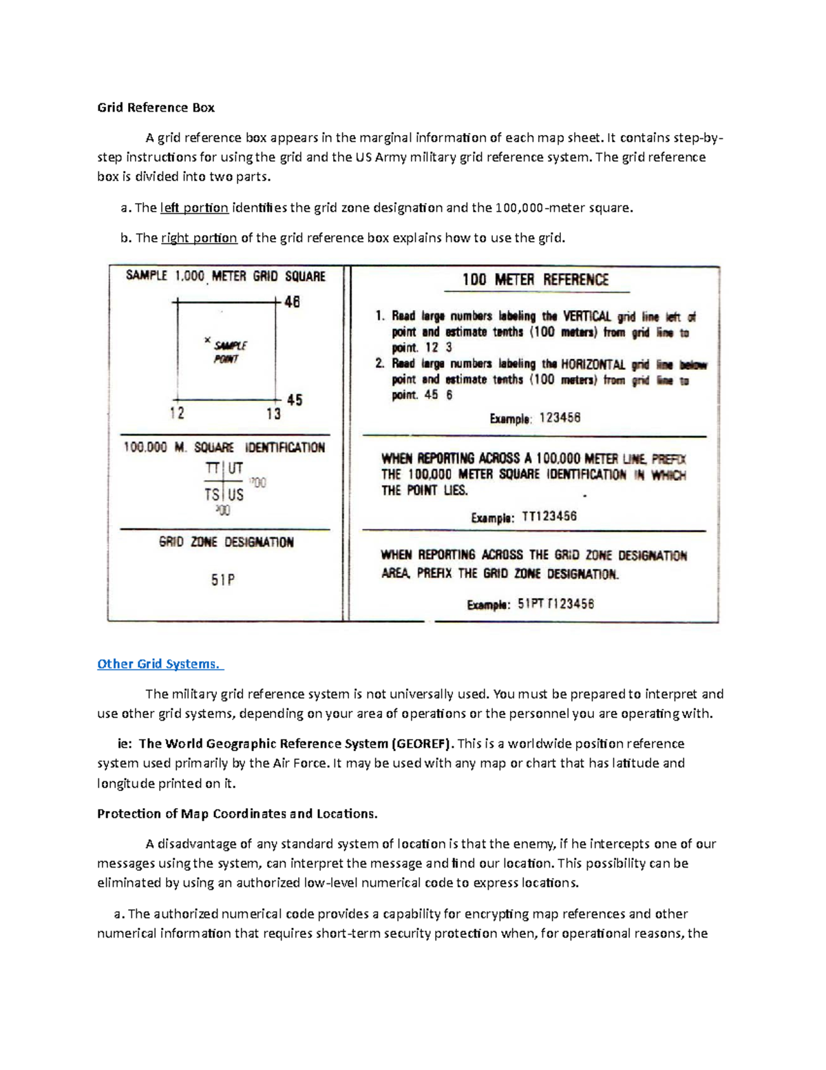 Grid Reference Box - It contains step-by- step instructions for using ...