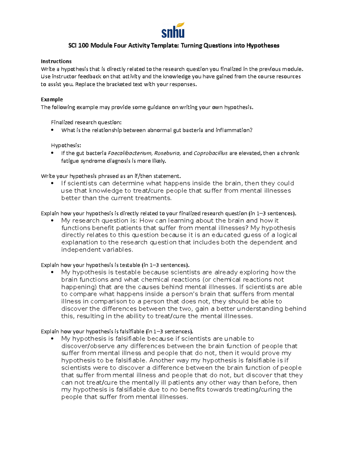 SCI 100 Module Four Activity Template complete - SCI 100 Module Four ...