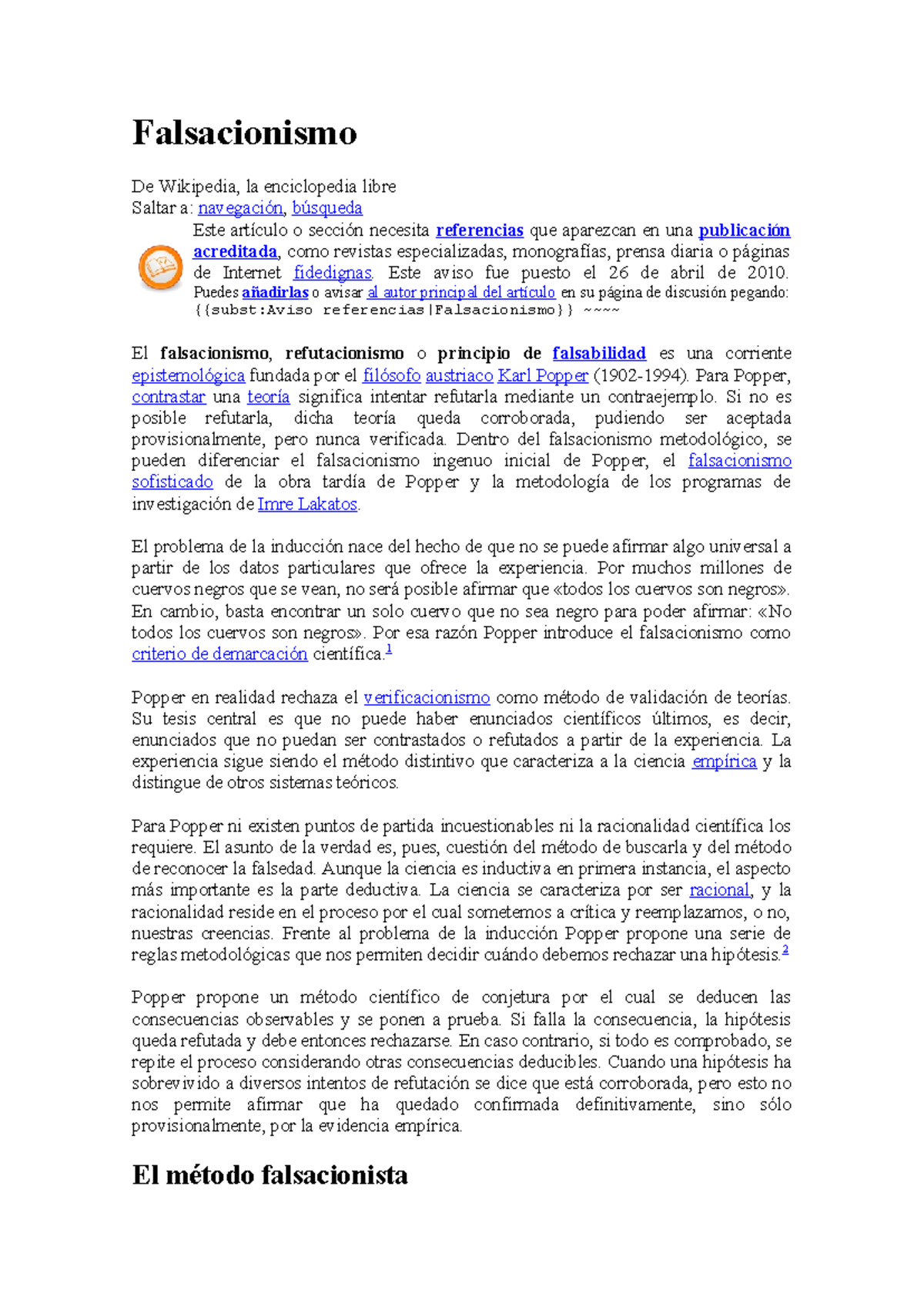Falsacionismo - Falsacionismo De Wikipedia, la enciclopedia libre ...