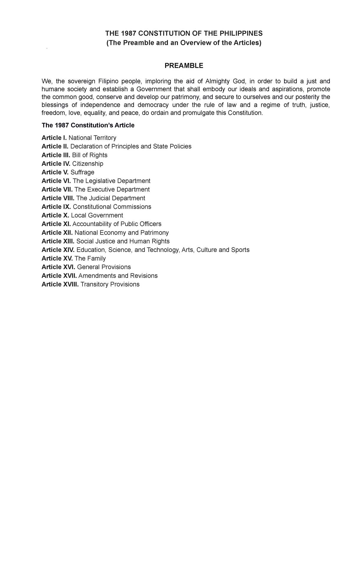 THE 1987 Constitution OF THE Philippines - THE 1987 CONSTITUTION OF THE ...