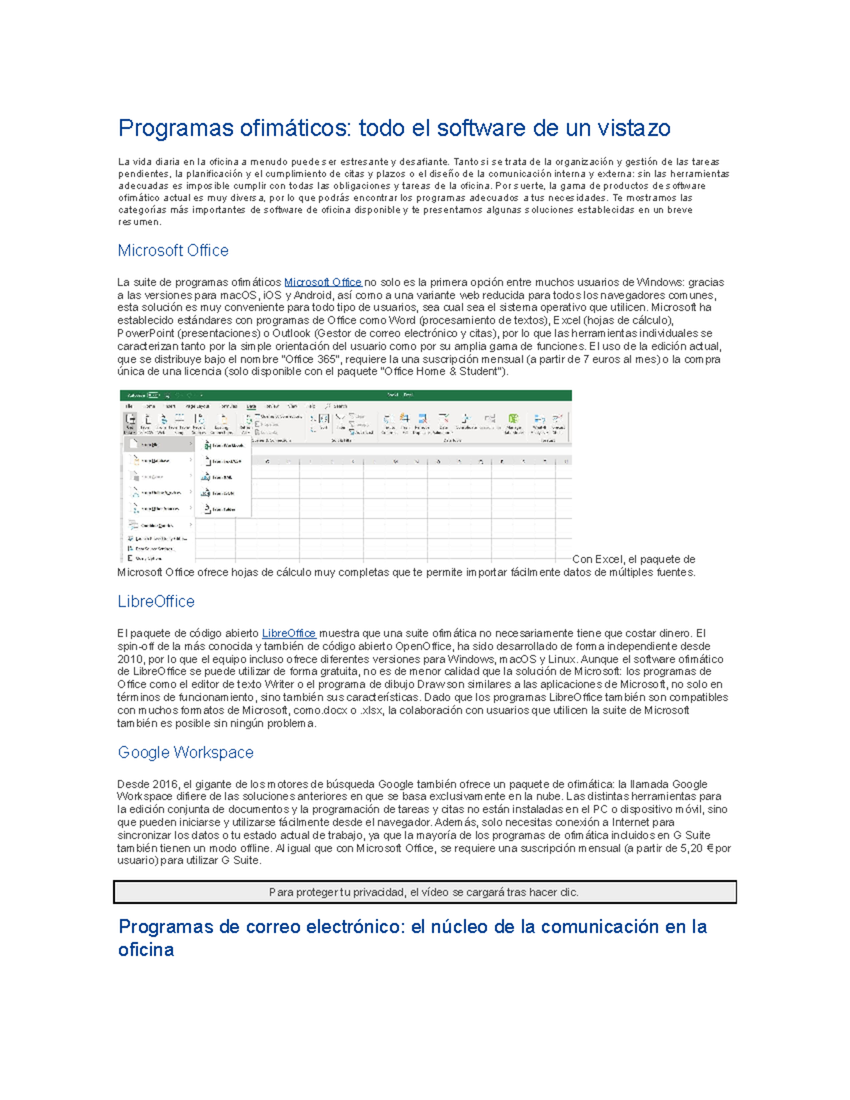 Trabajo de TICs - Programas ofimáticos: todo el software de un vistazo ...