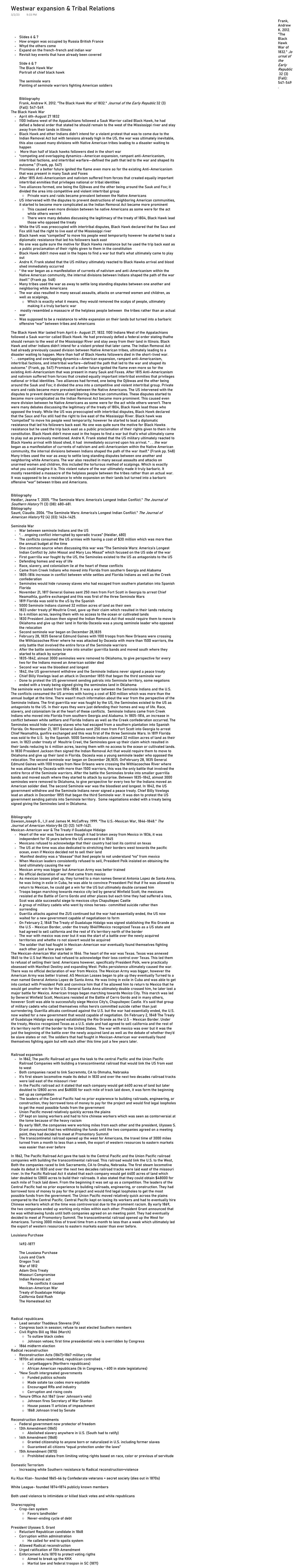 Westward Expansion and Tribal Relations - US 2001 - Saddleback - Studocu