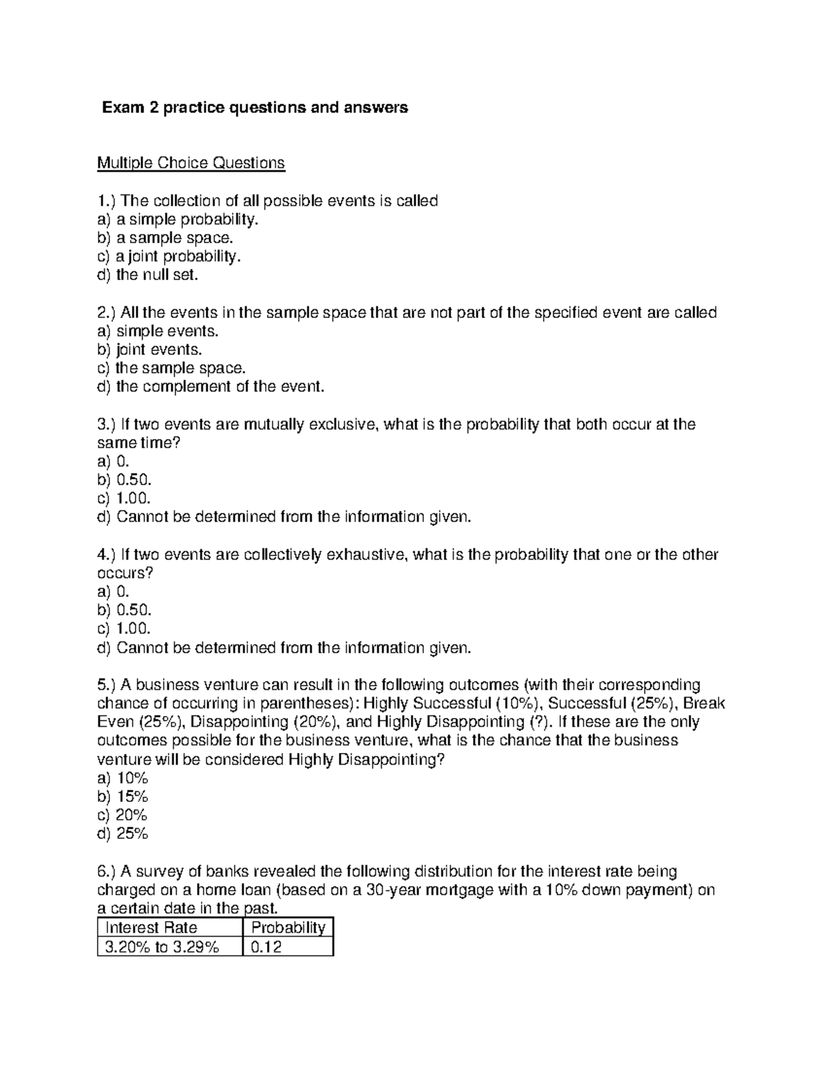 Exam 2 practice questions - Exam 2 practice questions and answers ...