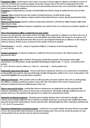 Physics Cheat Sheet - light matter wave - Studocu