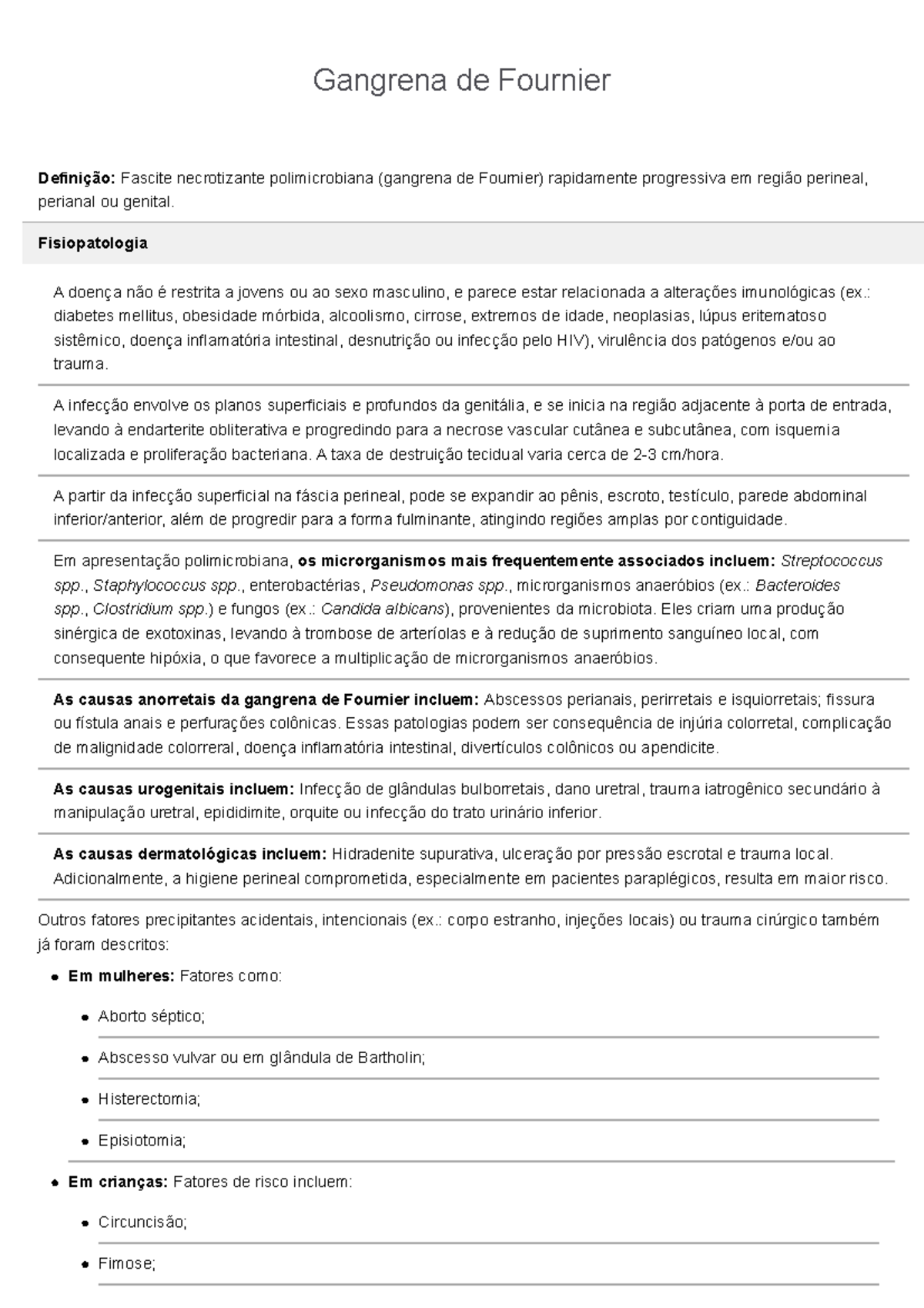 Gangrena de Fournier - Fisiopatologia A doença não é restrita a jovens ...